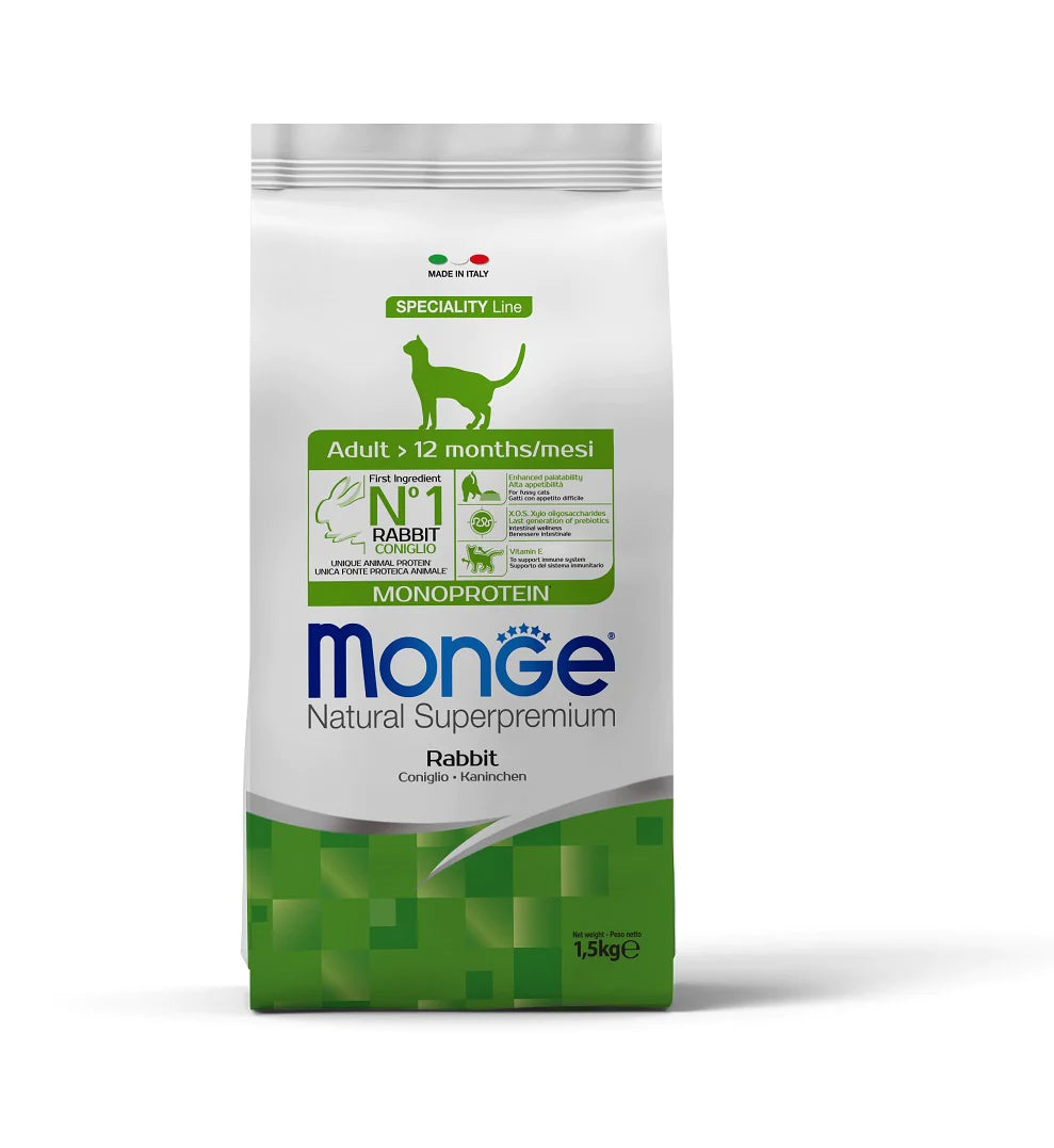 Monge Feline Monoproteina Adulto Conejo 1,5kg Con Regalo – Veterinaria ...