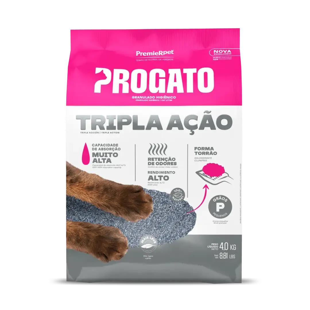 Arena Aglomerante Progato Triple Accion 4Kg – Veterinaria La Hacienda