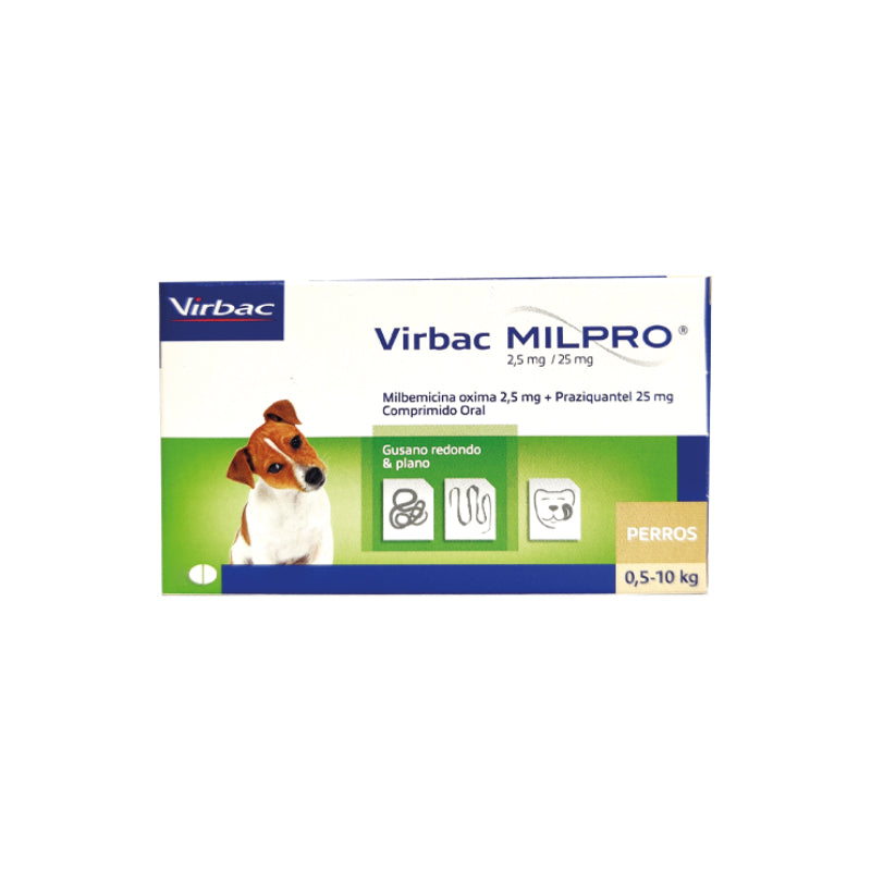 Milpro Virbac Desparasitante Interno Para Perros de 0.5 a 10Kg ...